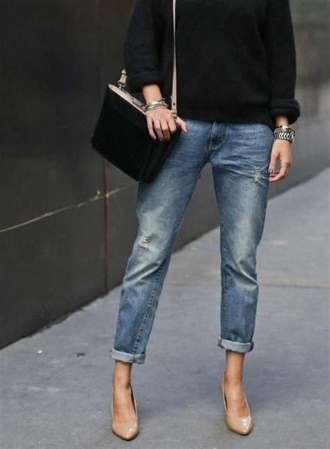 Jeans Nude Pumps Style Fashion Casual