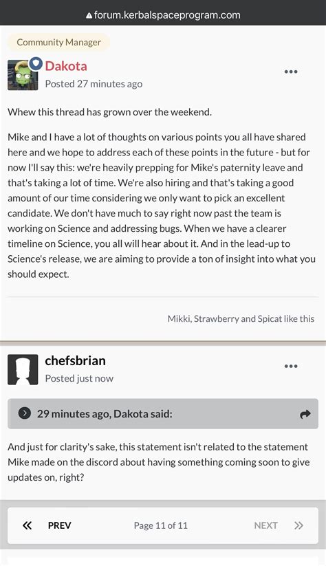 Latest Dev Communication On The Timing Of The Science Update Rkerbalspaceprogram