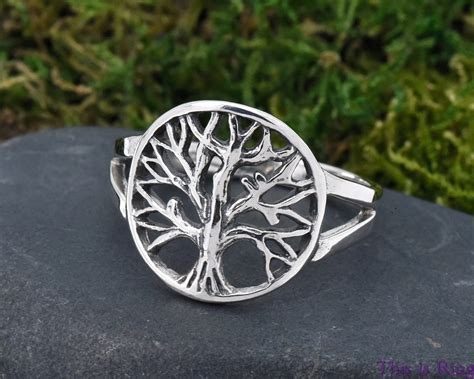 Tree Of Life Ring Silver Women S Tree Ring Sterling Silver Ring Celtic Tree Ring Circle Tree