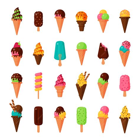 Premium Vector Set Of Ice Cream Icons
