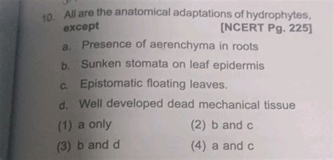 10 All Are The Anatomical Adaptations Of StudyX