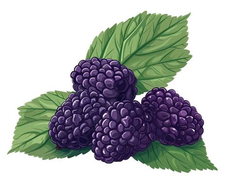 Premium Vector Silhouette Styled Colored Mulberry Fruit Leaf