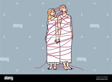 Women Hands Tied Rope Stock Vector Images Alamy