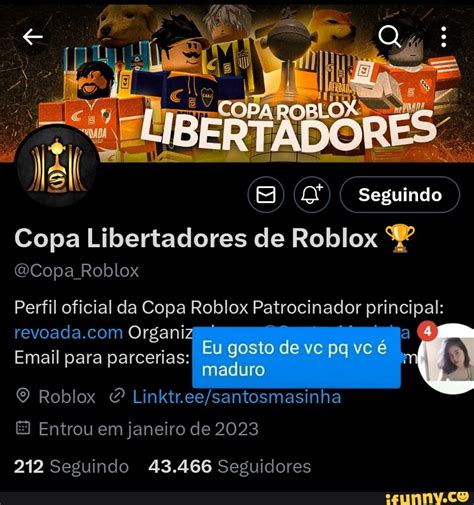 Copa Libertadores De Roblox Copa Roblox Seguindo Perfil Oficial Da Copa