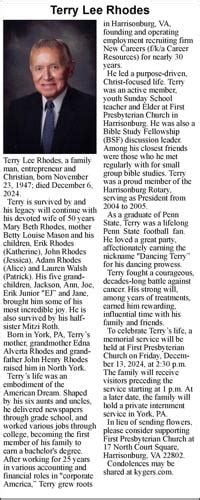 Terry Lee Rhodes Obituaries