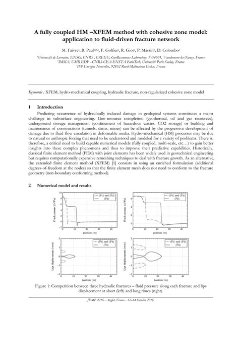 Pdf A Fully Coupled Hm Xfem Method With Cohesive Zone Model Application To Fluid Driven