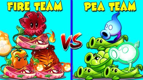 Team 3 Pea And Pea Vine Vs 3 Fire And Pyre Vine Plants Who Will Win