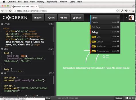 forking a codepen example and viewing source youtube