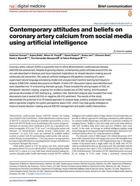 Pdf Contemporary Attitudes And Beliefs On Coronary Artery Calcium