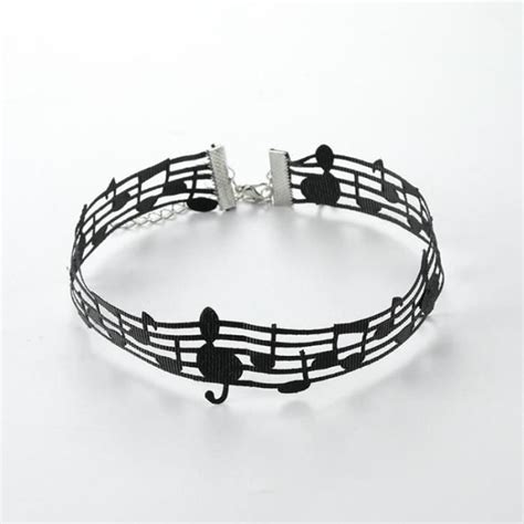 Chaine De Cou Vendue Seule BG78N Note de musique colliers chaîne courte