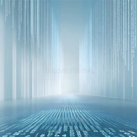 Binary Code Background Blue And White Color Matrix With Lines Creating A Futuristic