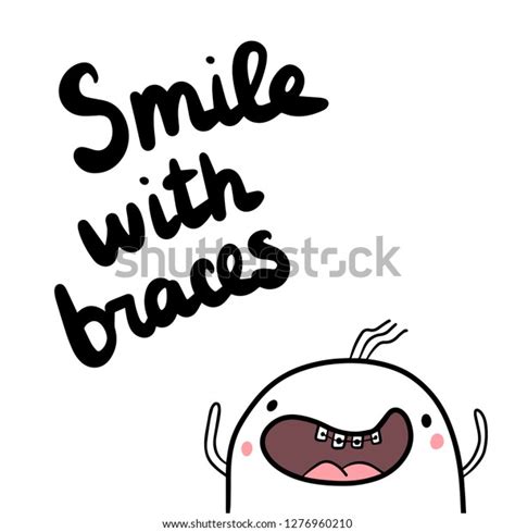 「smile Braces Hand Drawn Illustration Cute」のベクター画像素材（ロイヤリティフリー