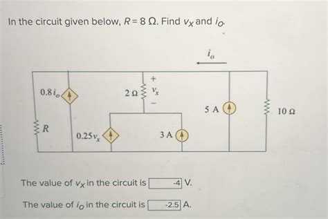 Solved In The Circuit Given Below R Find Vx And Chegg