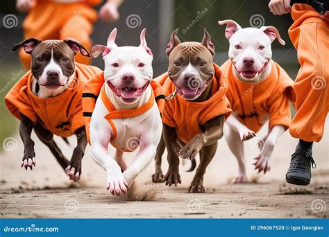 Perros De Burro En Un Traje De Prisionero Naranja Stock de ilustración