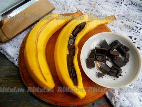 Бананы с шоколадом в духовке 12 фото в рецепте