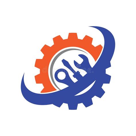 Maintenance Logo Icon Vector Flat Design Template Stock Illustration