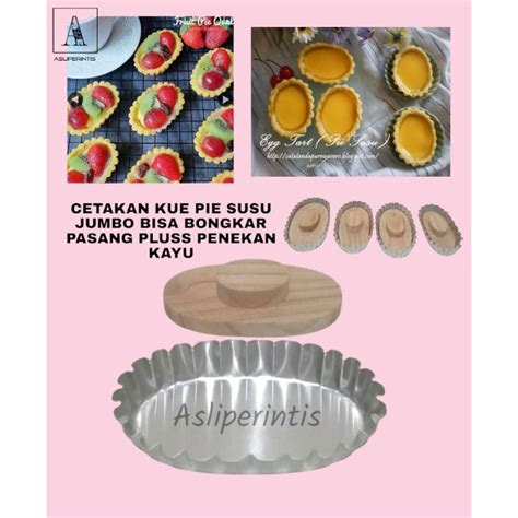 Jual Cetakan Kue Pie Susupai Susu Besar Plus Penekan Kayu Shopee