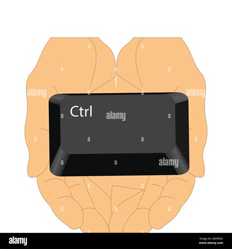 Hands Holding The Ctrl Button Key From A Keyboard Stock Vector Image