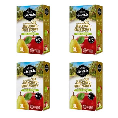 SOK JABŁKOWO GRUSZKOWY 3l 100 tłoczony NFC 5906395223091 Cena