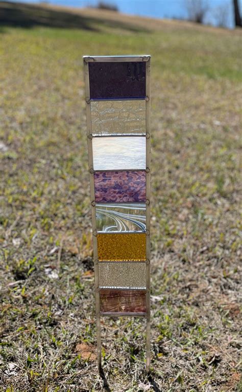 Stained Glass Yard Art Glass Garden Stake Garden Sculpture Etsy