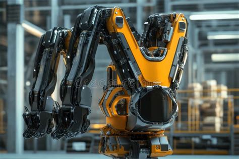Advanced Robotic Arm Designed For Complex Manufacturing Tasks In A Modern Factory Setting Stock