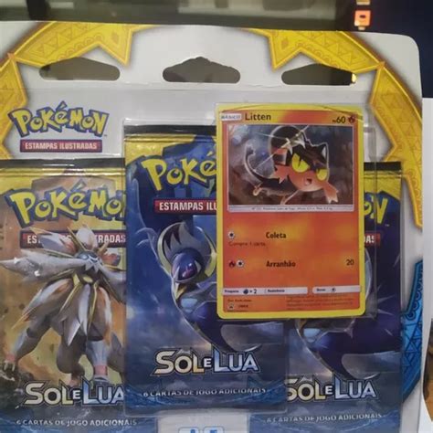 4x Blister Pokemon Card Game Sol E Lua Togedemaru Litten Mercadolivre