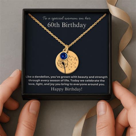 60th Birthday Ts For Women Jewelry Dandelion Necklace With