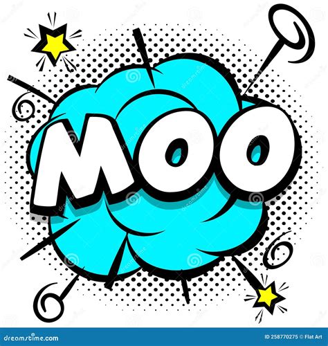 Moo Comic Bright Template With Speech Bubbles On Colorful Frames Stock