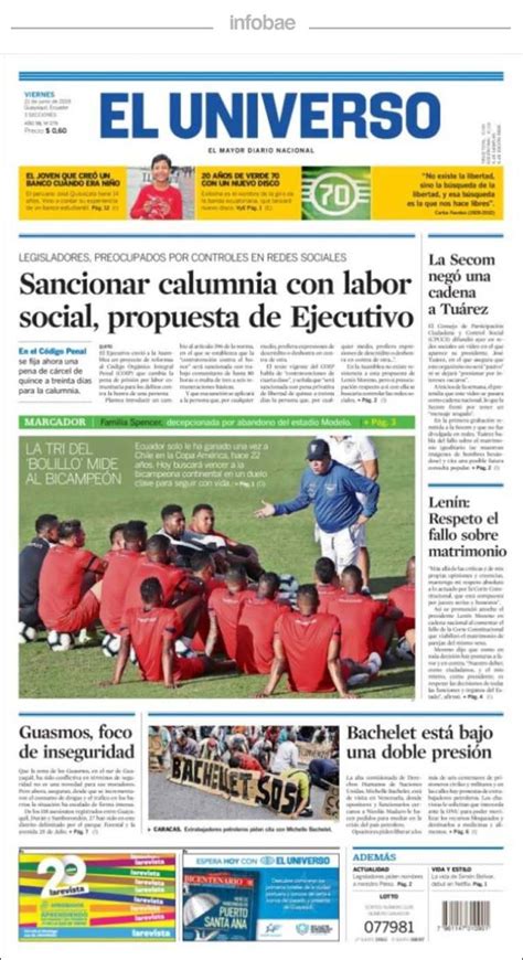 El Universo Ecuador Viernes 21 De Junio De 2019 Infobae