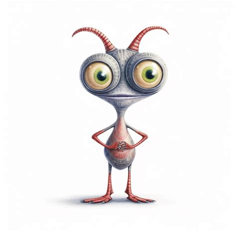 Premium Photo Cartoon Character Of A Small Alien With Big Eyes And A