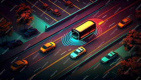 Premium Photo Concept Of An Autonomous Car Sensor System For The