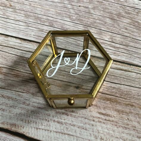 Custom Glass Ring Box Calligraphy By Den Bridestory