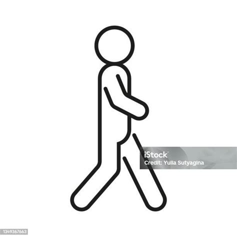 그림 사람 산책 아이콘 보행자 측면 기호 벡터 사람 라인 실루엣 인간 0명에 대한 스톡 벡터 아트 및 기타 이미지 0명 개념 걷기 Istock