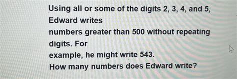 Using All Or Some Of The Digits 2 3 4 And 5