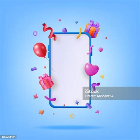 휴대 전화에 3d 파티 색종이 전화에 대한 스톡 벡터 아트 및 기타 이미지 전화 축하 3차원 형태 Istock