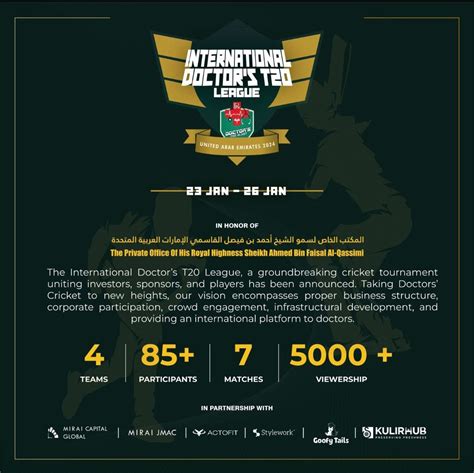 Proud To Announce Our Partnership At International Doctors T20 League Idl T20 In Association