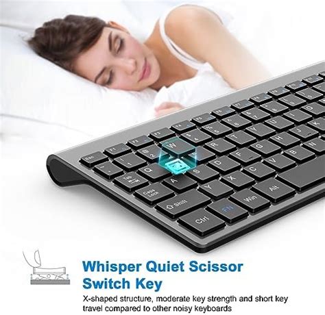 Cimetech Wireless Keyboard Compact Full Size Wireless Computer Keyboard 2 4g Ultra Thin Sleek