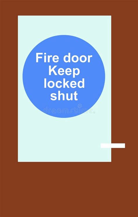 fire door do not obstruct sign on a door stock illustration