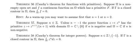 solved theorem 56 cauchy s theorem for functions with