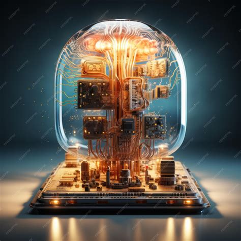 Premium Photo A Fantasy Digital Art Of Brain Circuit Concept Circuit Small Electric Lines Like