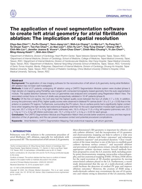 Pdf The Application Of Novel Segmentation Software To Create Left Atrial Geometry For Atrial
