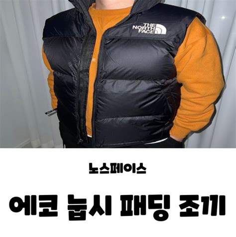 노스페이스 에코 눕시 패딩 조끼 Ms 1996 Eco Nuptse Vest 에코 눕시 베스트 L 사이즈 100 착샷 네이버 블로그