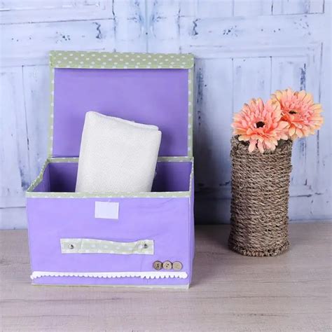 Folding Cloth Organizer Storage Box Dot Pattern Nonwoven Fabric