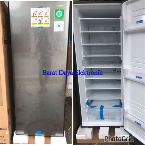 Jual Freezer Es Batu SHARP Freezer Rak FJM A HS Upright Freezer Es Batu Silver Shopee
