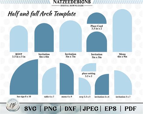 Arch Template Svg Half And Full Arch Wedding Invitation Arch Shape