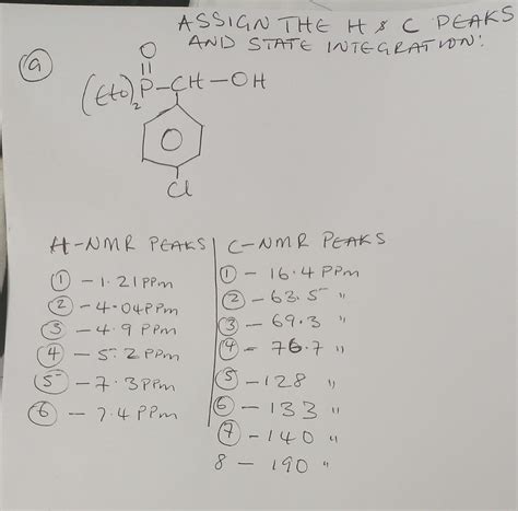 Solved Assign The H And C Peaks A