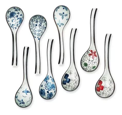 Asian Soup Spoon Set Of 8 Long Handle Chinese Soup Spoons Mercadolibre
