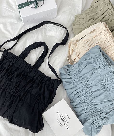 당일출고신상특가💕 데일리 바스락 주름 셔링 나일론 가벼운 보부상 바캉스룩 크로스백 숄더백 토트백 에이블리