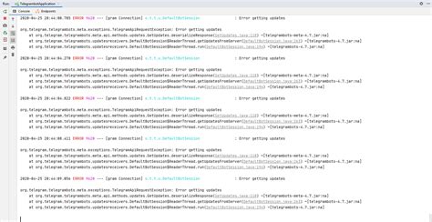 Spring Java Telegramapirequestexception Error Getting Updates Stack Overflow