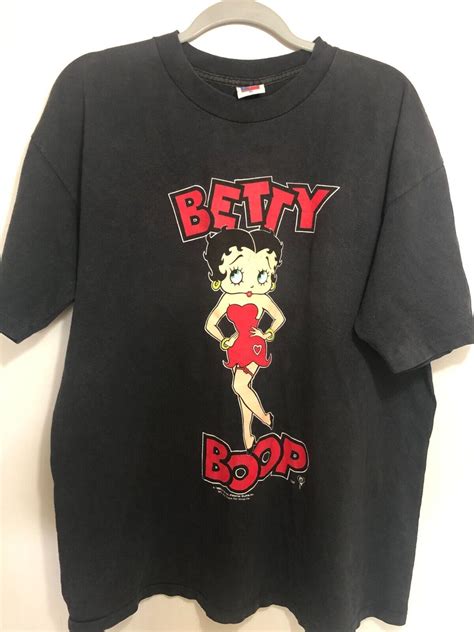 Vintage 1988 Betty Boop Black T Shirt With Front And Back Print Betty
